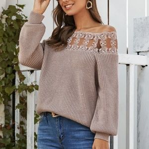 Sweaters | Sharon Off Shoulder Lace Detail Sweater | Poshmark